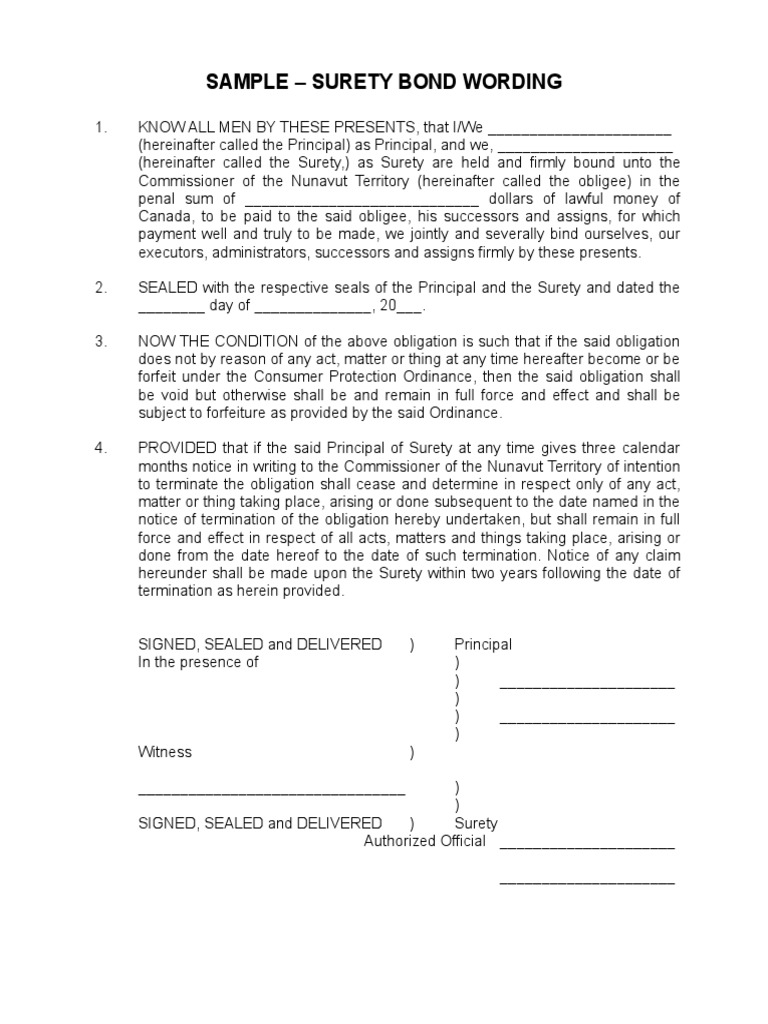 Suretyship Agreement Template