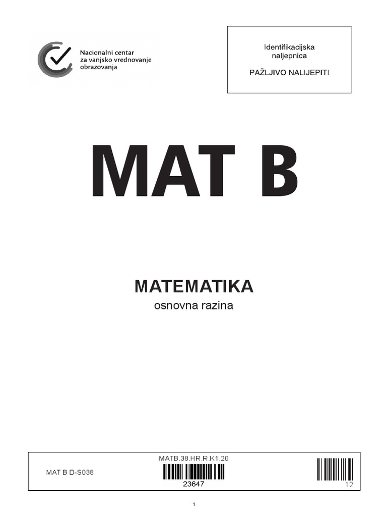Mat 2017 Ljeto Ispit PDF | PDF