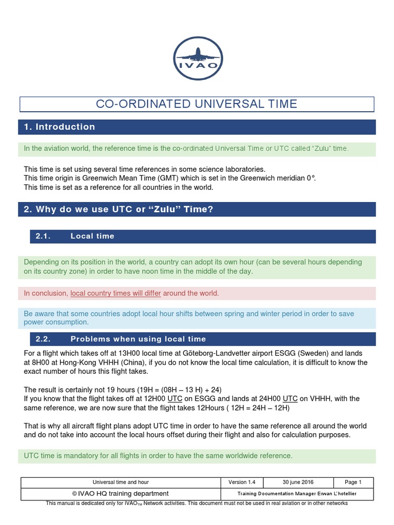 Student UTC Time Combine | PDF | Air Traffic Control | Instrument ...