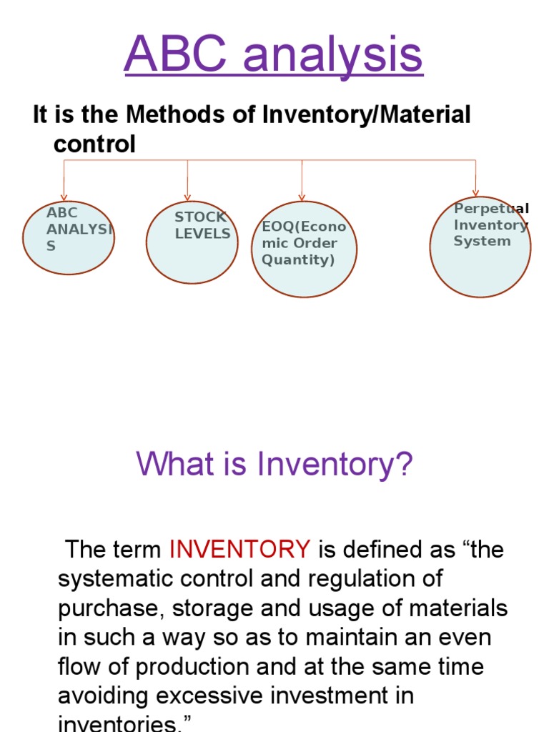 ABC Analysis | PDF | Inventory | Economies