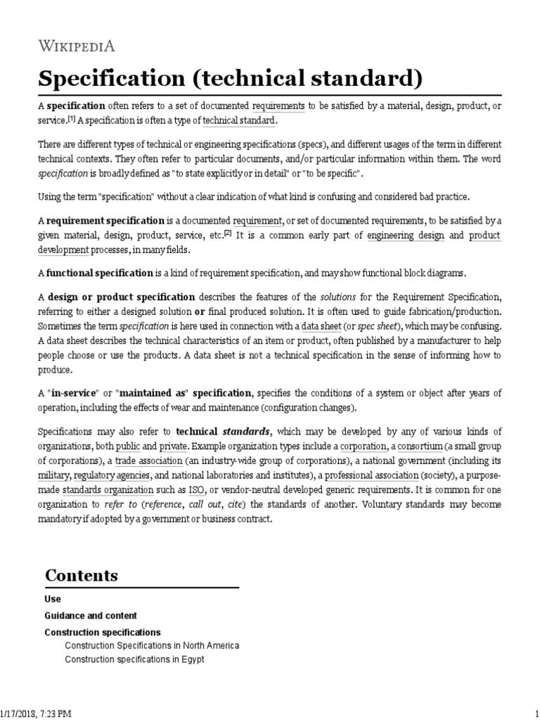 Specification (Technical Standard) | PDF | Specification (Technical ...