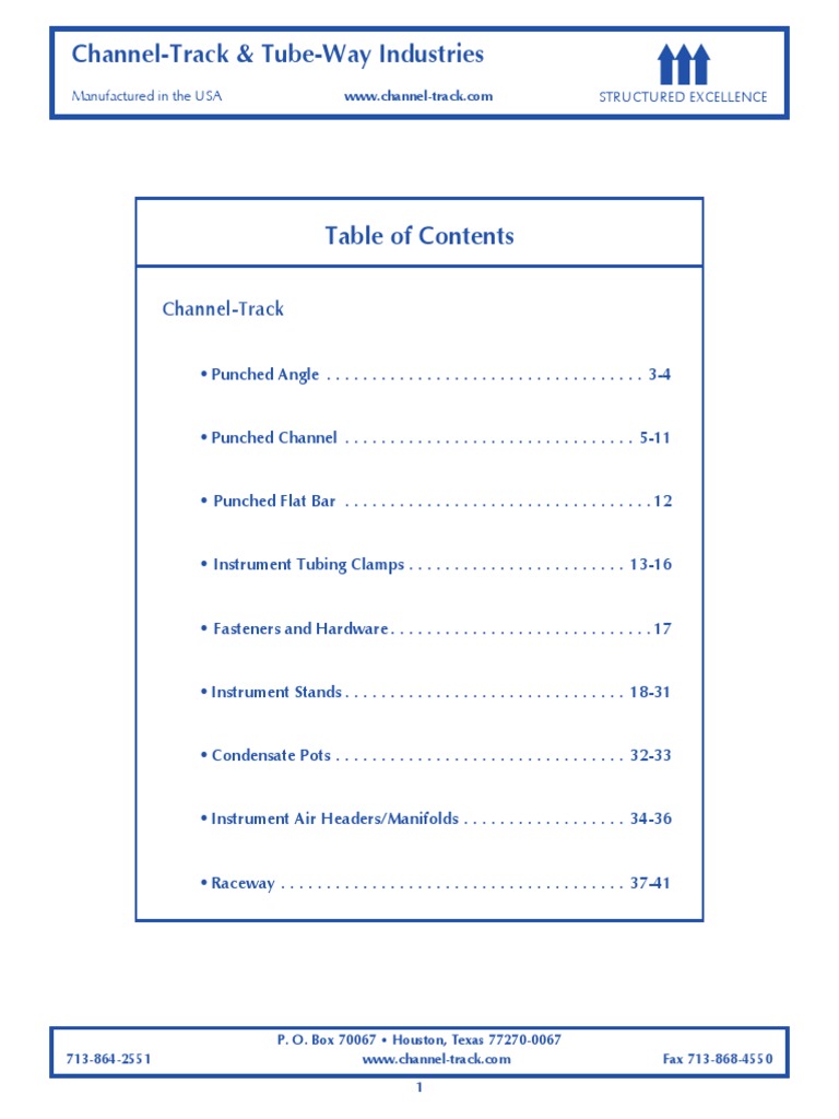 Channel-Track & Tube-Way Industries Channel-Track Catalog | PDF | Pipe ...