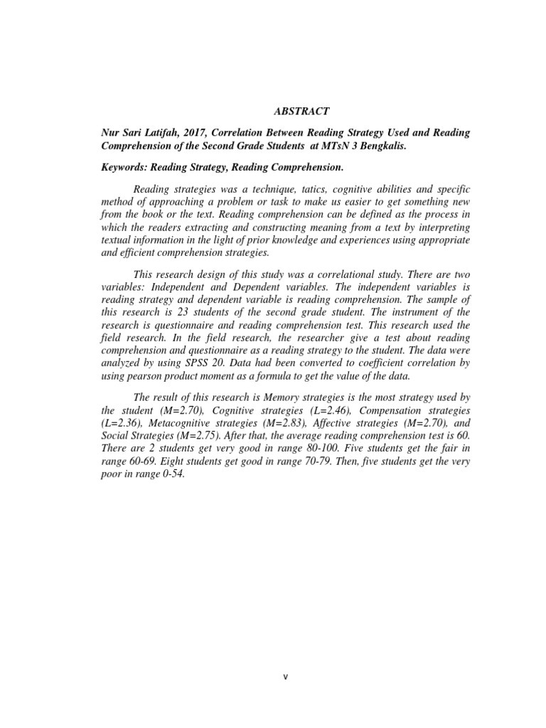 Abstract | PDF | Reading Comprehension | Correlation And Dependence