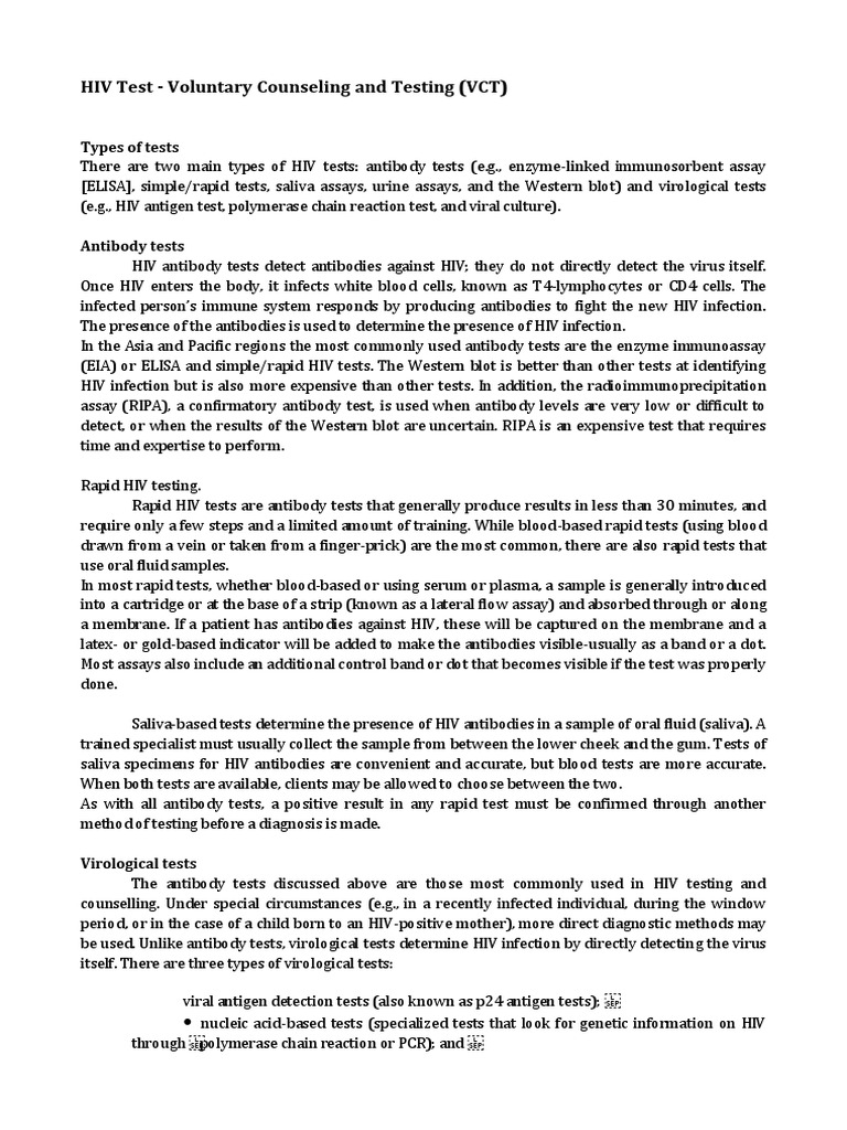 HIV Test | PDF | Elisa | Diagnosis Of Hiv/Aids