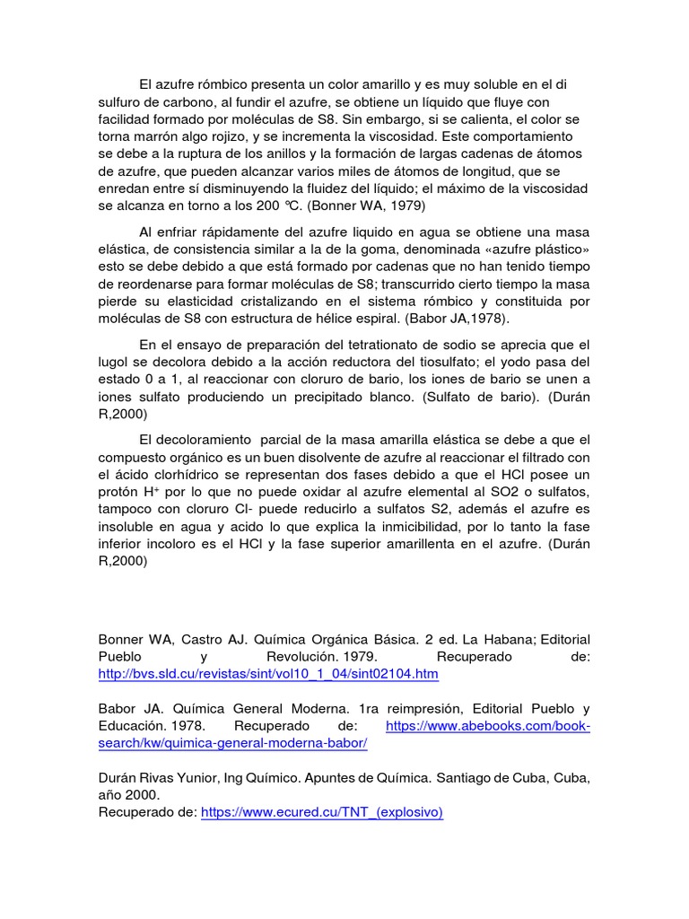 El Azufre Rómbico | PDF