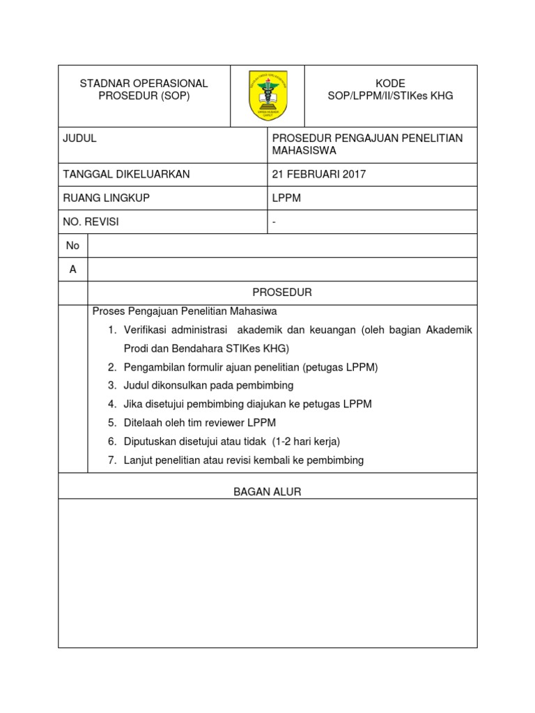 SOP Pengajuan Penelitian Mahasiswa | PDF