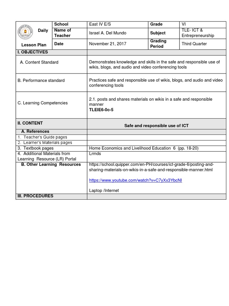 TLE | PDF | Wiki | Educational Technology
