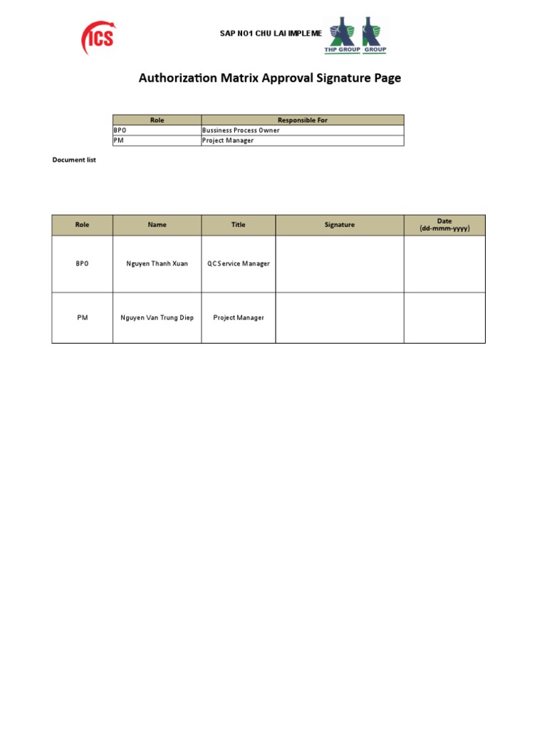 SAP Authorization Matrix Overview | PDF