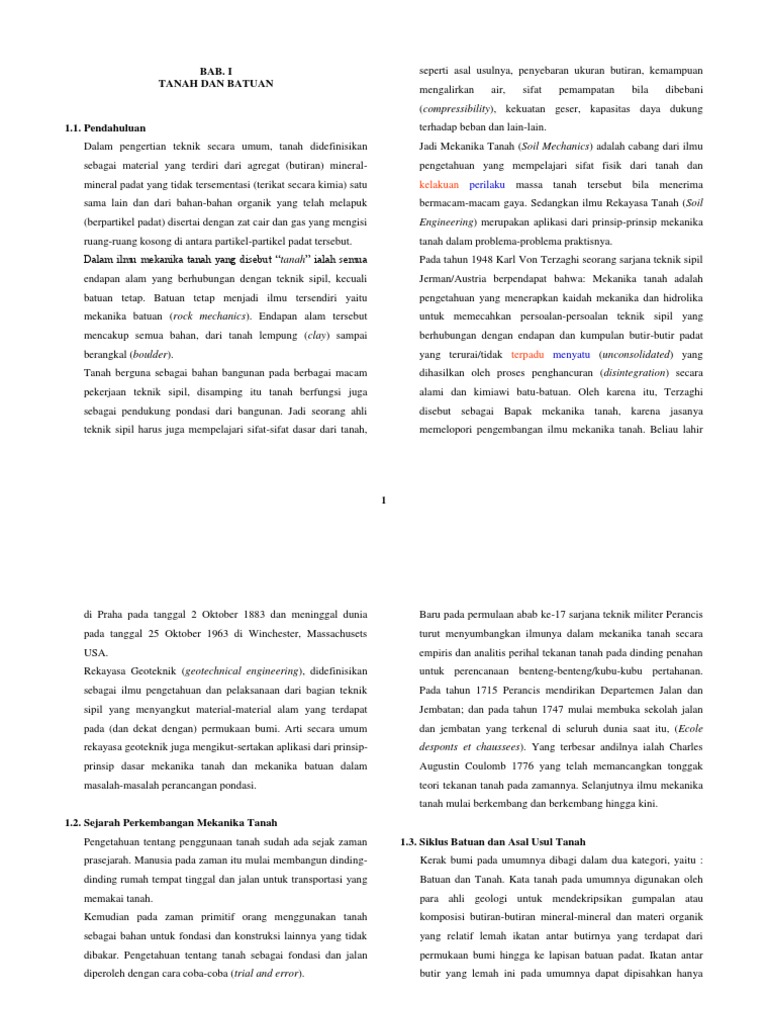 BAB. I MEKTAN 5-1 Tanah Dan Batuan | PDF