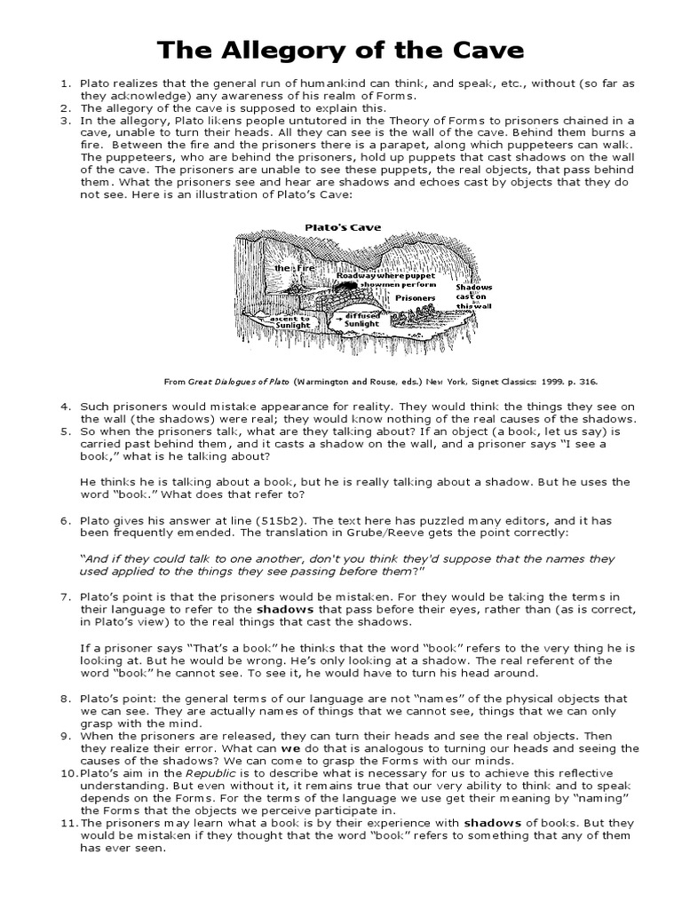 The Allegory of The Cave | PDF | Plato | Perception