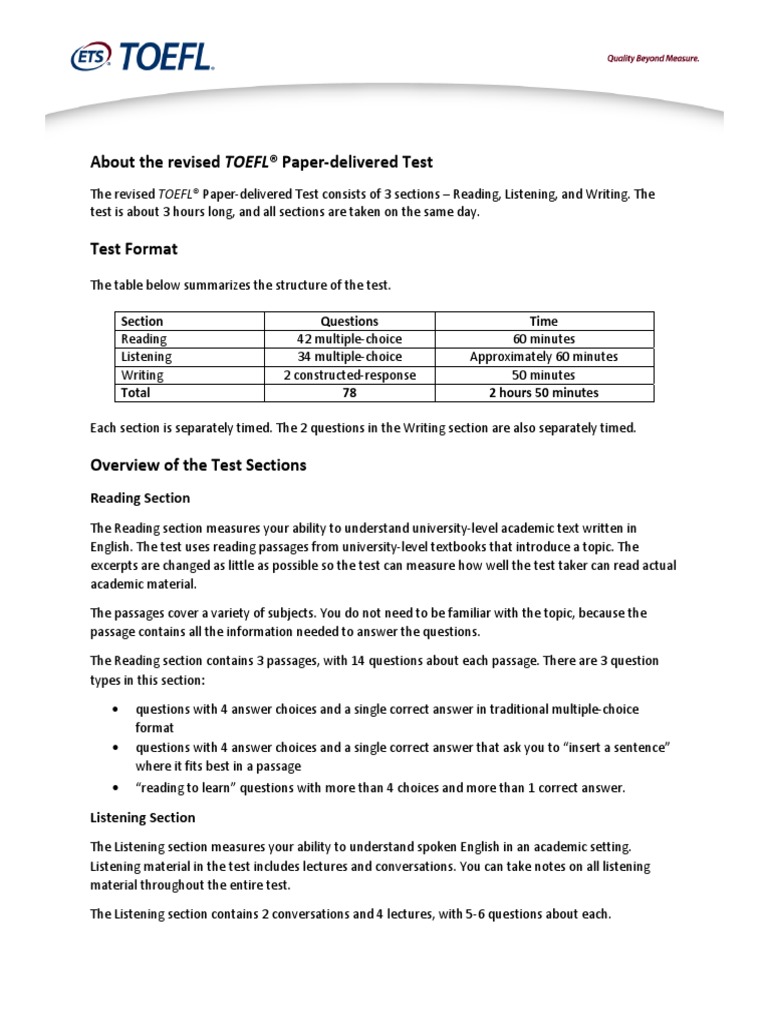 Revised Paper Based Test.pdf | Test Of English As A Foreign Language ...