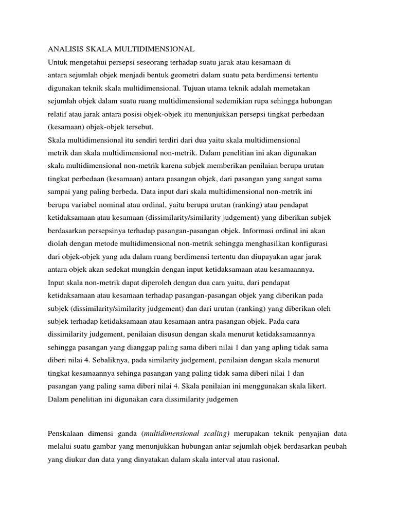 Analisis Skala Multidimensional | PDF