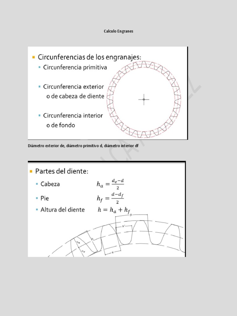 Calculo Engranes 1 | Download Free PDF | Engranaje | Circulo