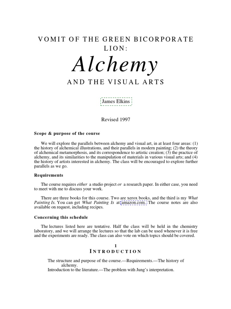 Alchemy and Visual Arts Course Overview | PDF | Alchemy | Western ...