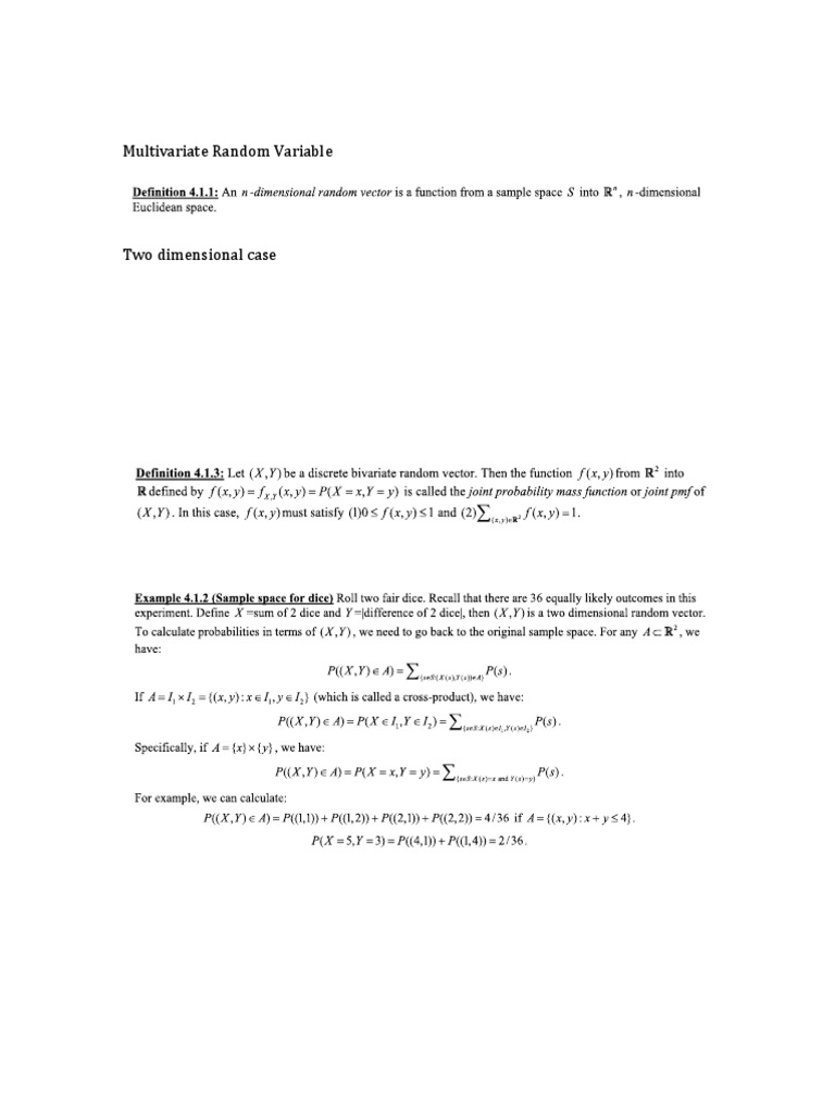 Multivariate Random Variable | PDF | Measure Theory | Mathematical Analysis