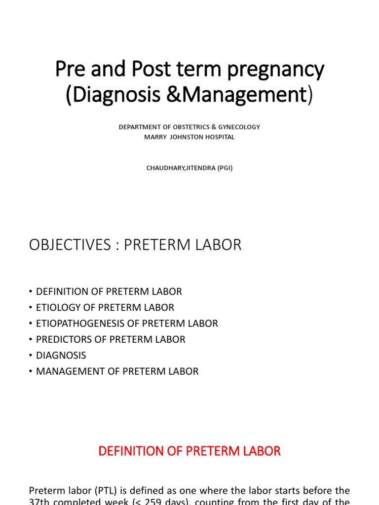 Preterm and Postterm Labor Overview | PDF | Preterm Birth | Childbirth