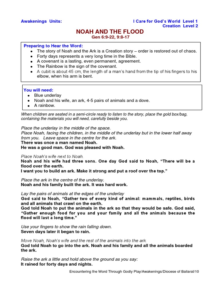 Godly Play - Noah and The Flood | PDF | Noah | Genesis Flood Narrative