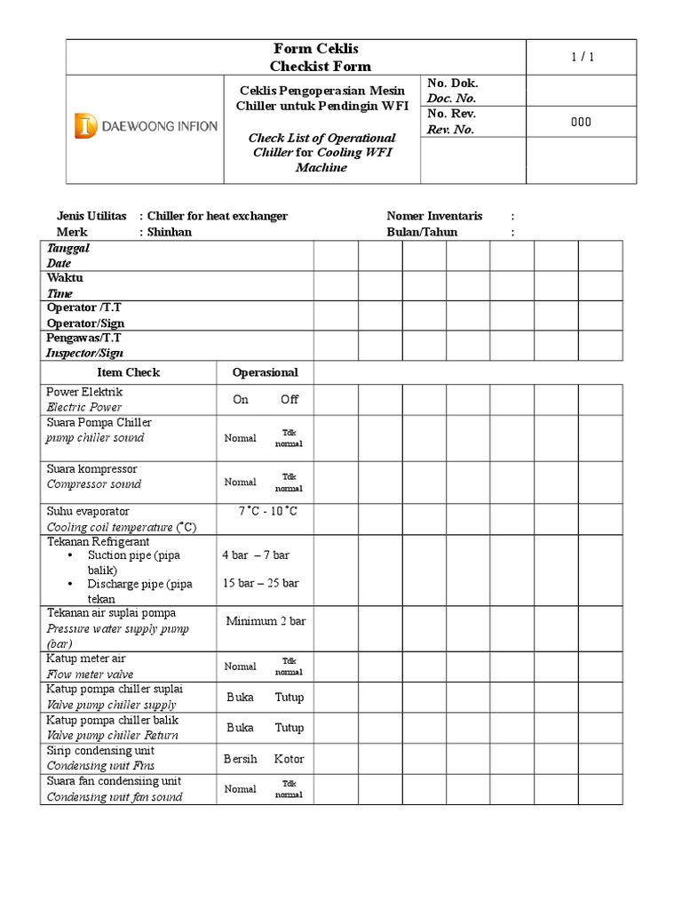 Operational Checklist for a Chiller Cooling System: Ensuring Proper ...
