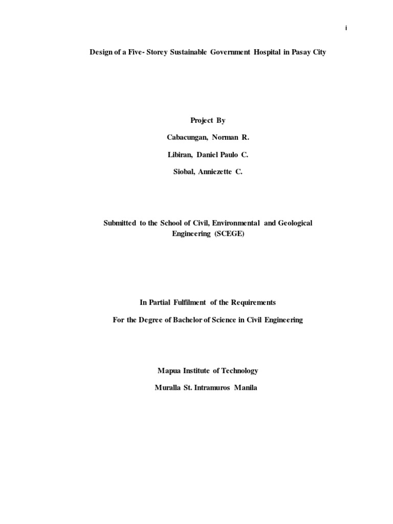 Design of Five Storey Sustainable Government Hospital PDF | PDF ...
