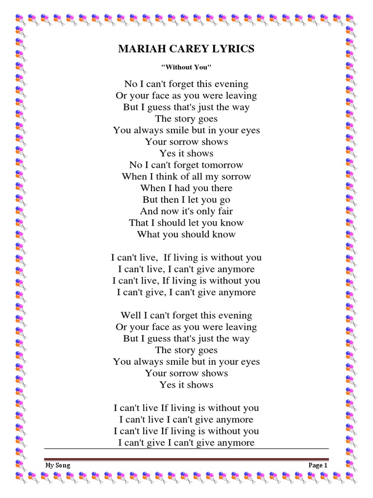Mariah Carey Without You Without You Song And Lyrics By Mariah Carey