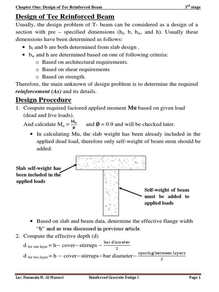 Design of Tee Beam | PDF | Beam (Structure) | Reinforced Concrete