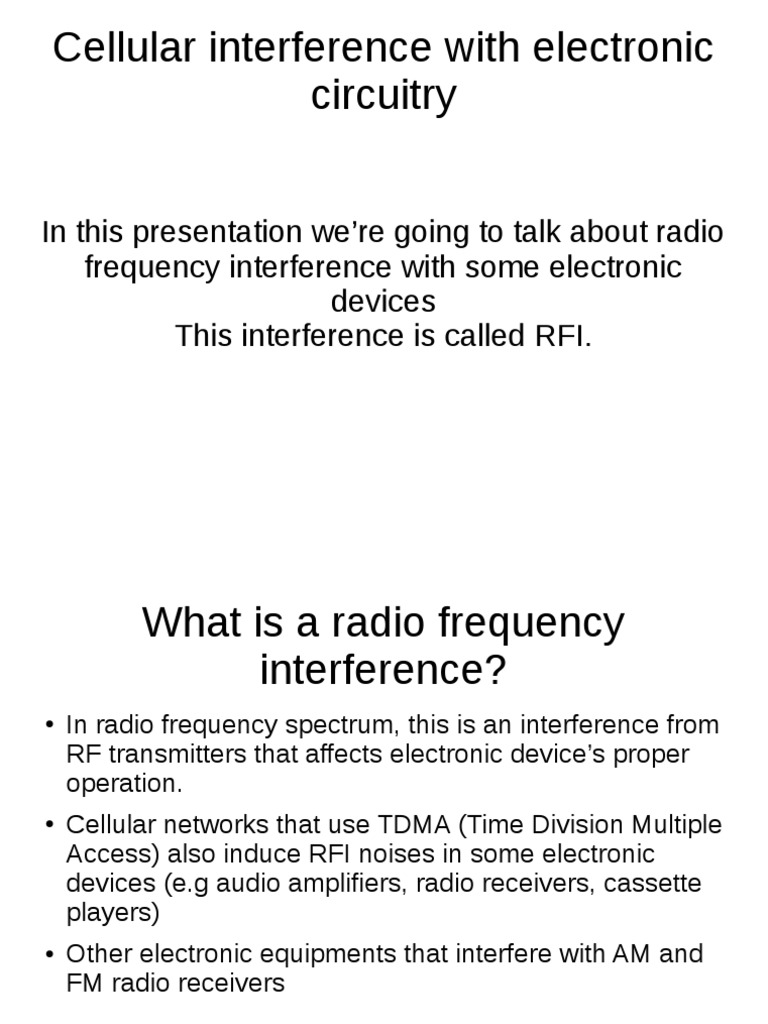 Cellular Interference With Electronic Circuitry | PDF | Technology & Engineering
