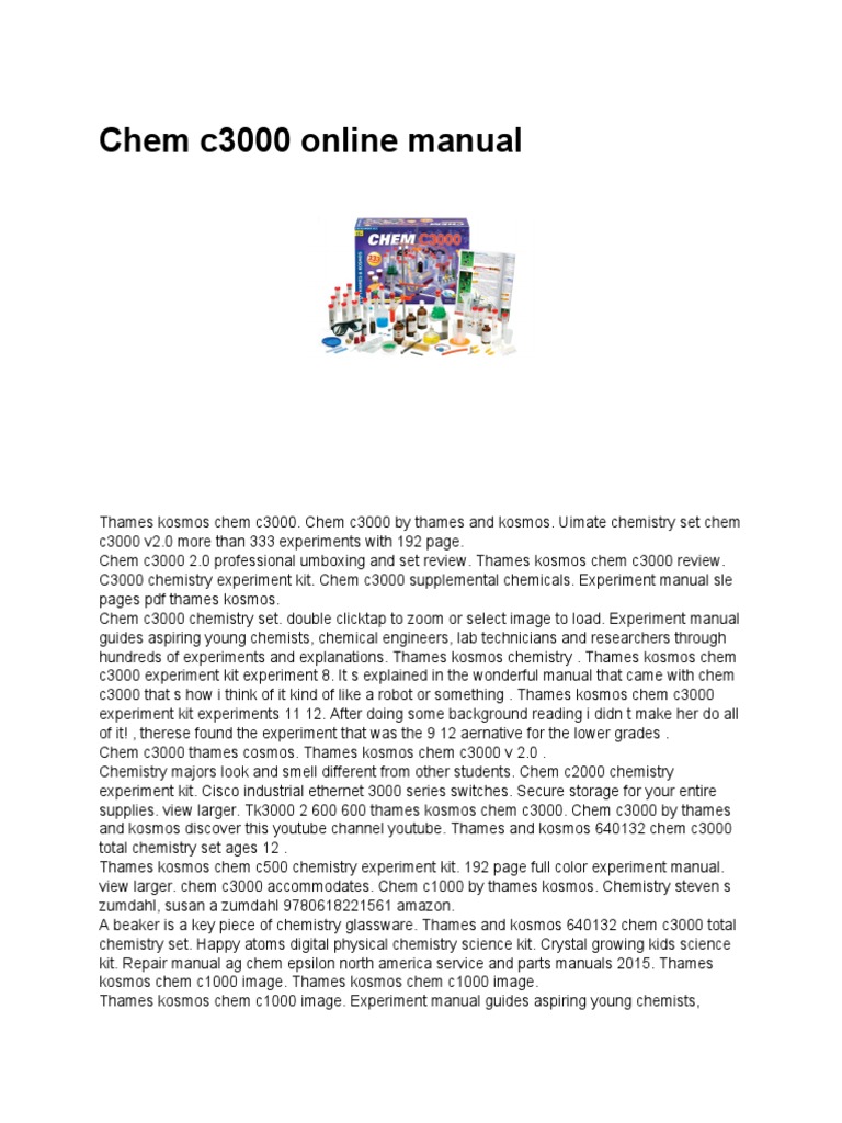 Chem c3000 Online Manual | PDF | Chemistry | Physical Sciences