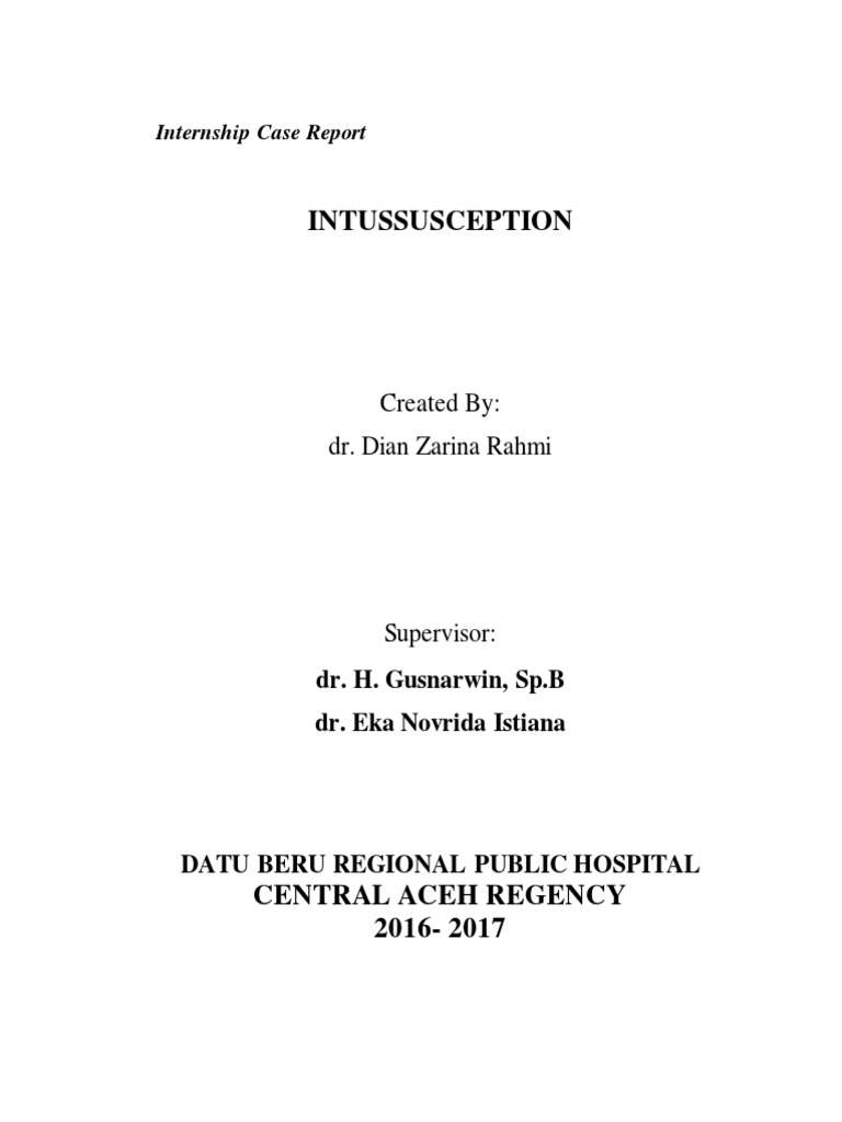 Intussusception Case Study in Infants | PDF | Medical Specialties ...