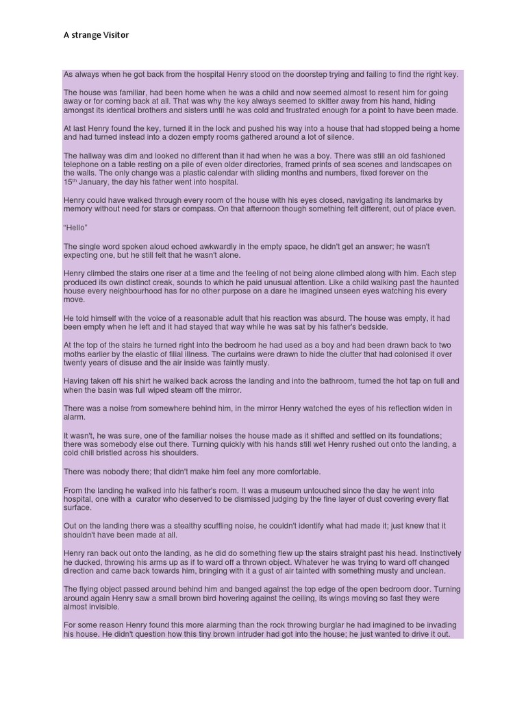 A Strange Visitor | PDF | Leisure | Nature