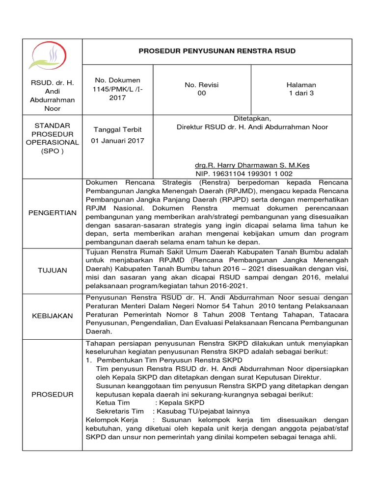 Sop Renstra Fix | PDF | Sains & Matematika