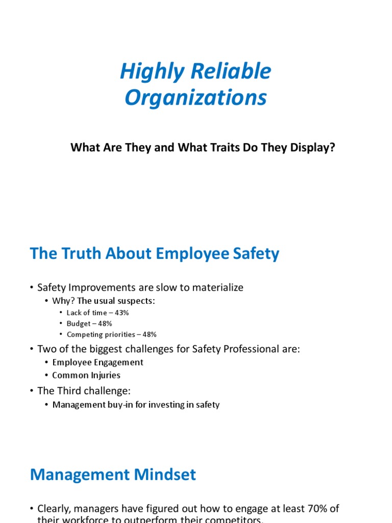 Highly Reliable Organizations: What Are They and What Traits Do They ...