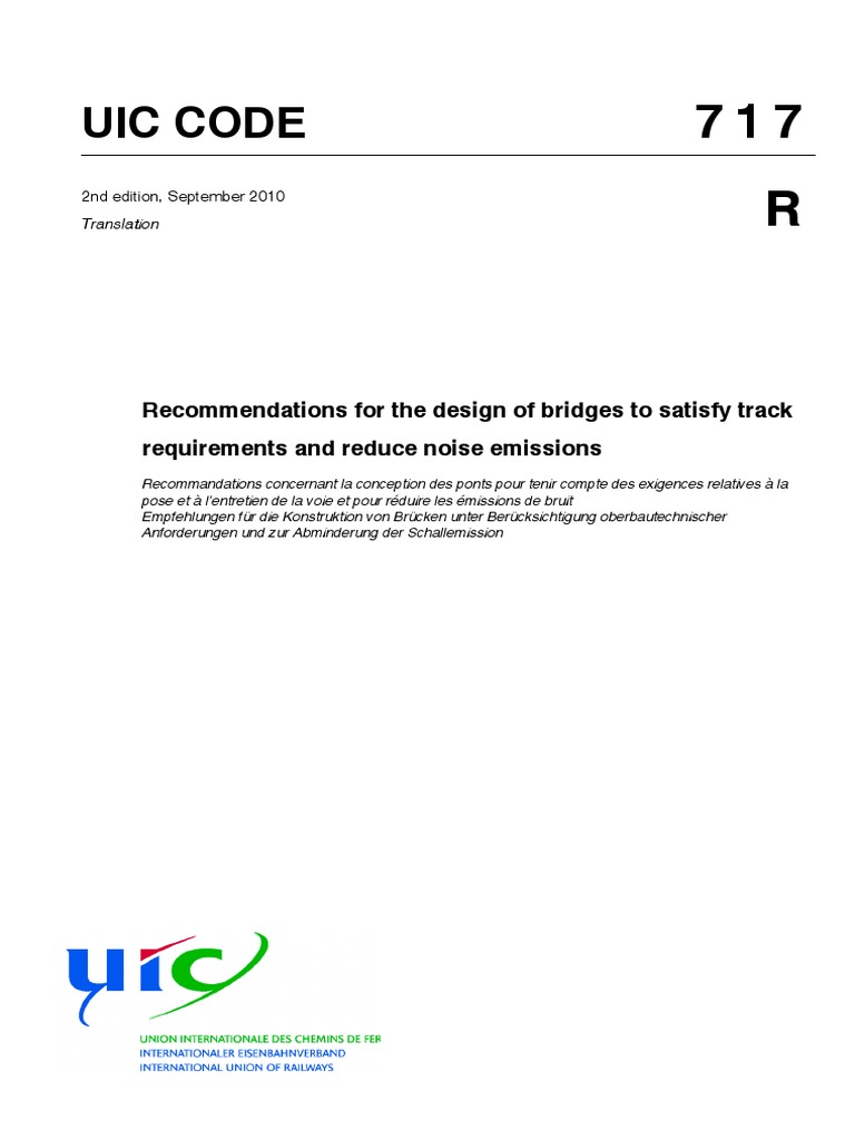 UIC E717 | PDF | Track (Rail Transport) | Bridge