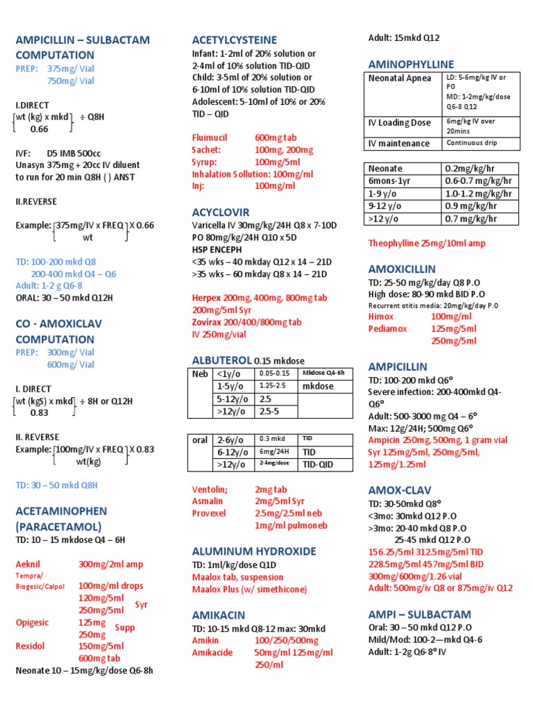 Pedia Notes | PDF | World Health Organization | Pharmacology