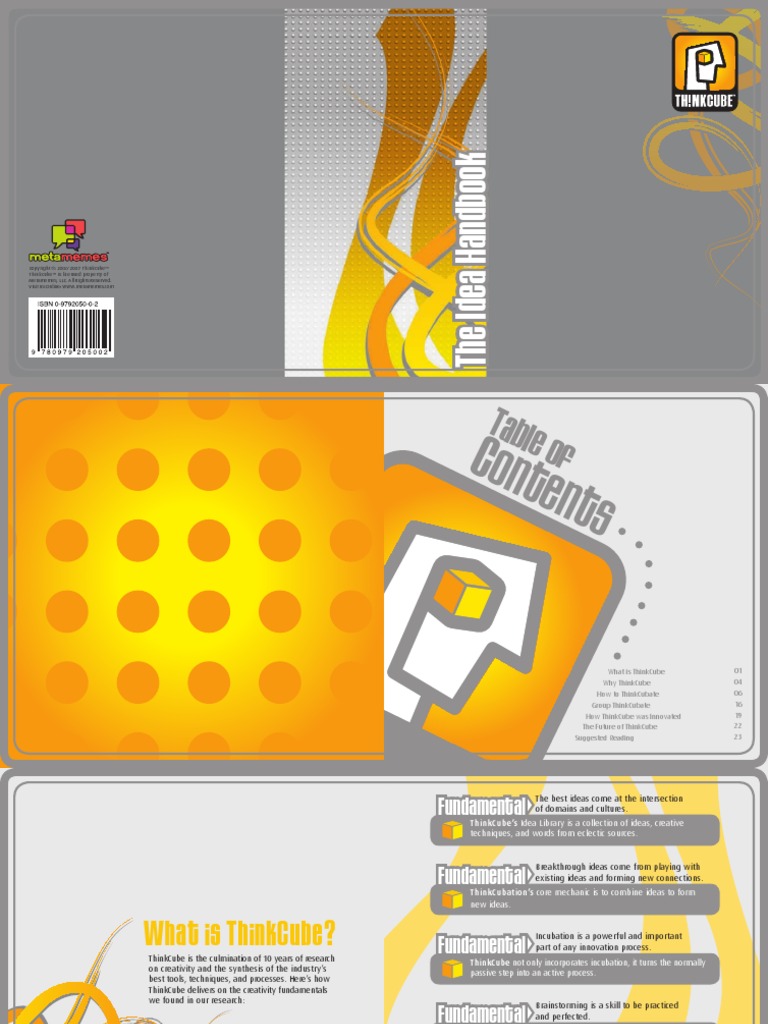 Think Cube Handbook | PDF | Innovation | Creativity