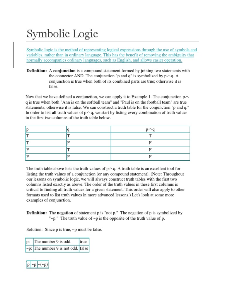 Symbolic Logic | PDF | Truth | Argument
