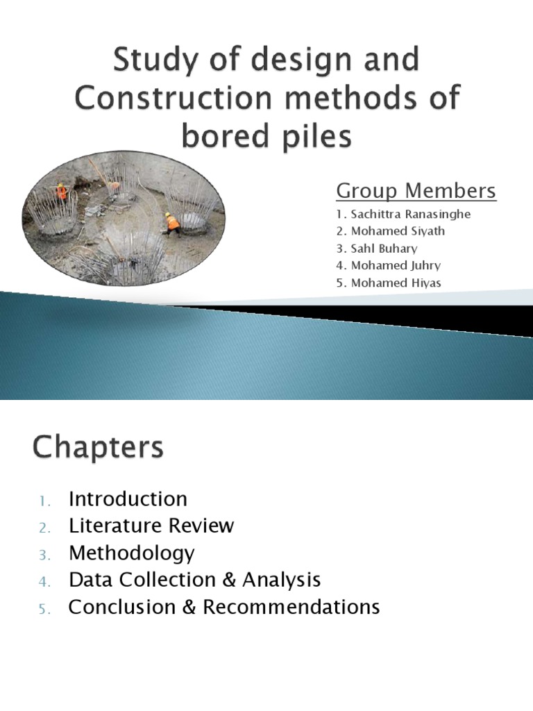 Study of Design and Construction Methods of Bored Piles | PDF | Deep ...