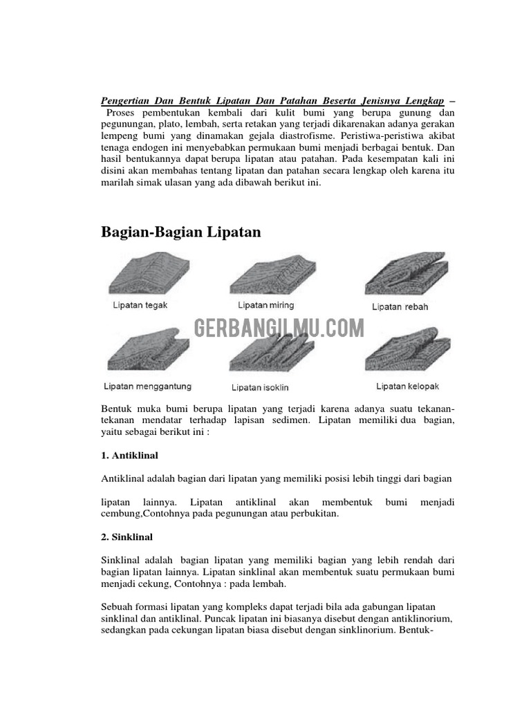 Jenis dan Bentuk Lipatan Bumi | PDF