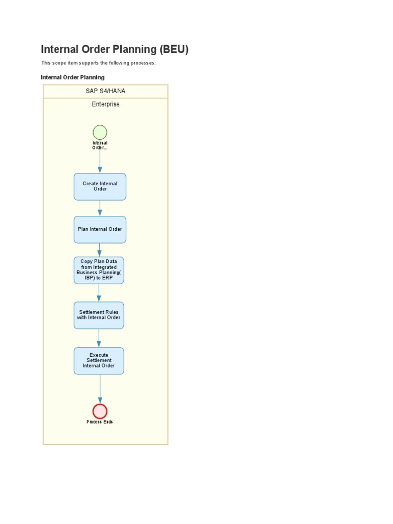 Internal Order Planning | PDF