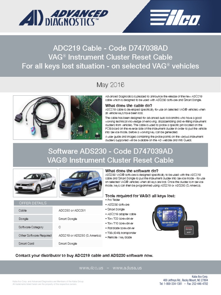 Ad Update Adc219 Cable Ads230 Software Volkswagen English | Download ...