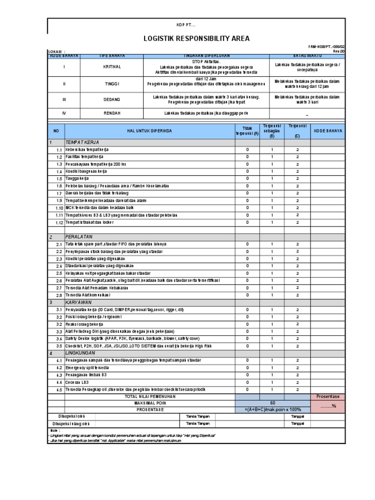 Form Inspeksi 2 PDF | PDF