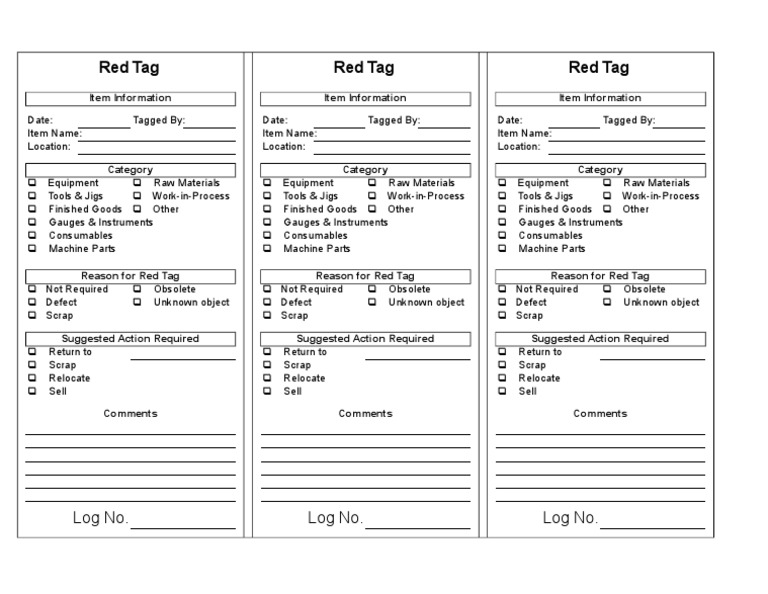 Red Tag Red Tag Red Tag Log No Log No Log No Pdf