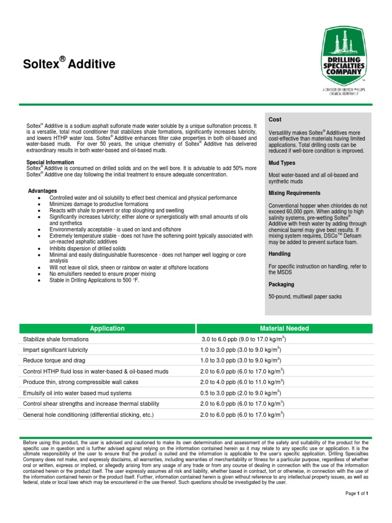 Soltex Additive PDF | PDF | Chemical Substances | Chemistry
