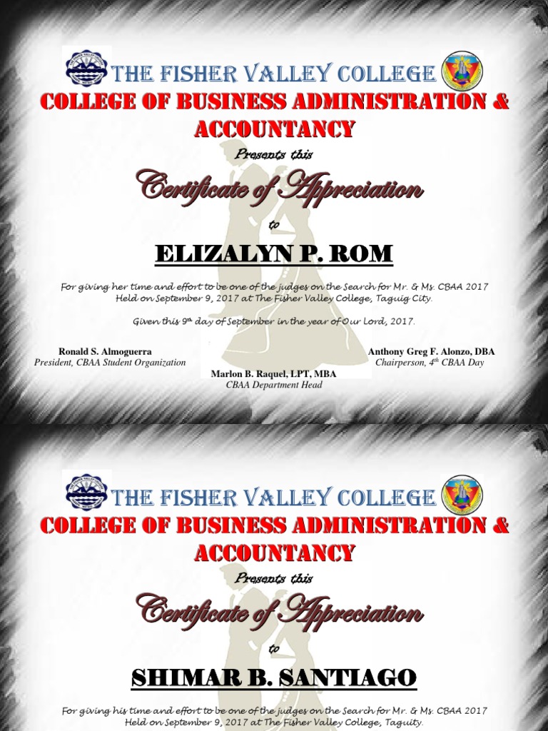 Appreciation - Judges | Academic Degree | Accountability