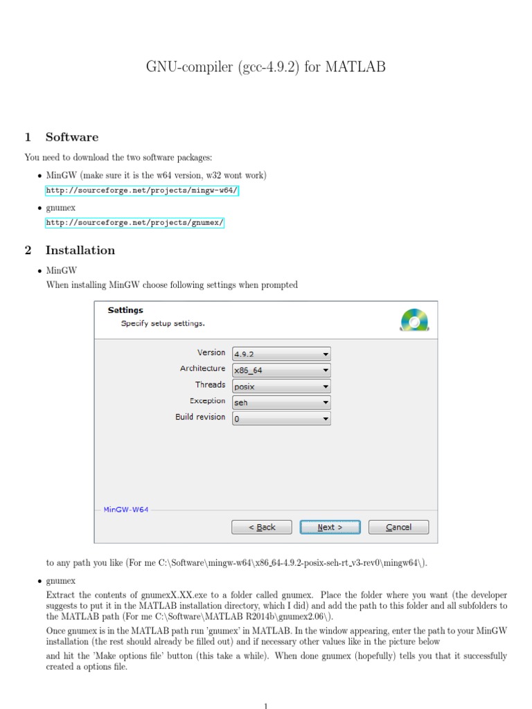 Mat Lab Gnu Compiler | PDF | Computing Platforms | Microsoft Windows Mat Lab Gnu Compiler | PDF | Computing Platforms | Microsoft Windows