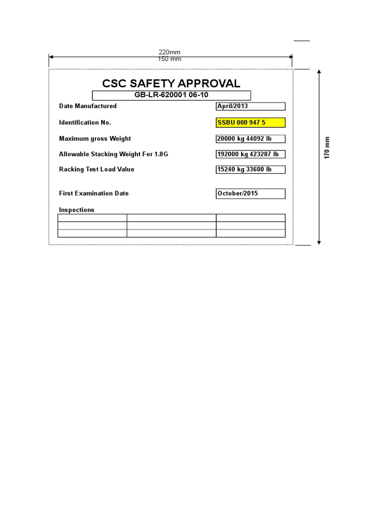 CSC Safety Approval Certificate Details | PDF