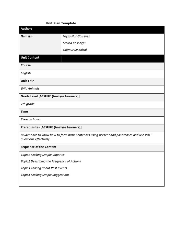 Unit Template | PDF | Vocabulary | Survey Methodology