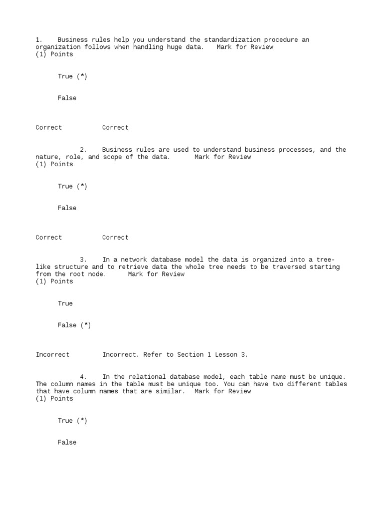 Quiz 1 | PDF | Relational Model | Databases