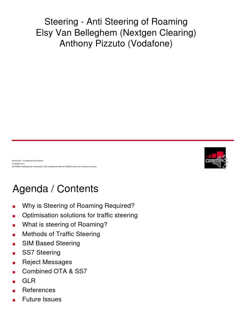 Training Steering of Roaming With Voice Over | PDF | Roaming ...