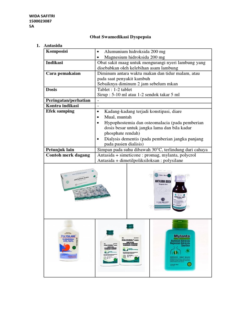 Obat Swamedikasi Dispepsia, Konstipasi, Diare | PDF