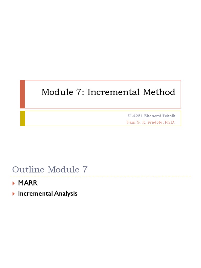 Module 7 Incremental Method - Rev | PDF | Cost Of Capital | Financial ...
